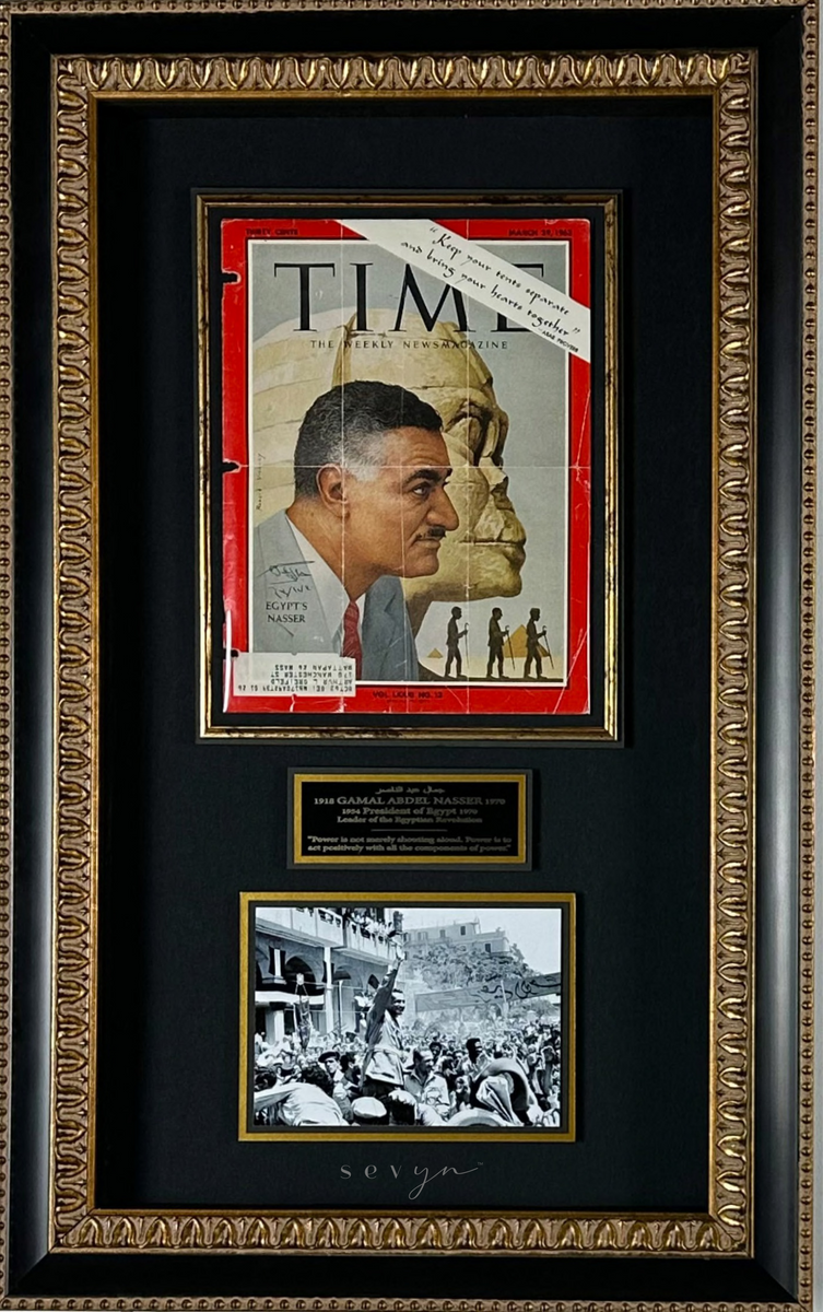 Gamal Abdel Nasser Signed 1963 TIME Magazine Cover Display – Sevyn