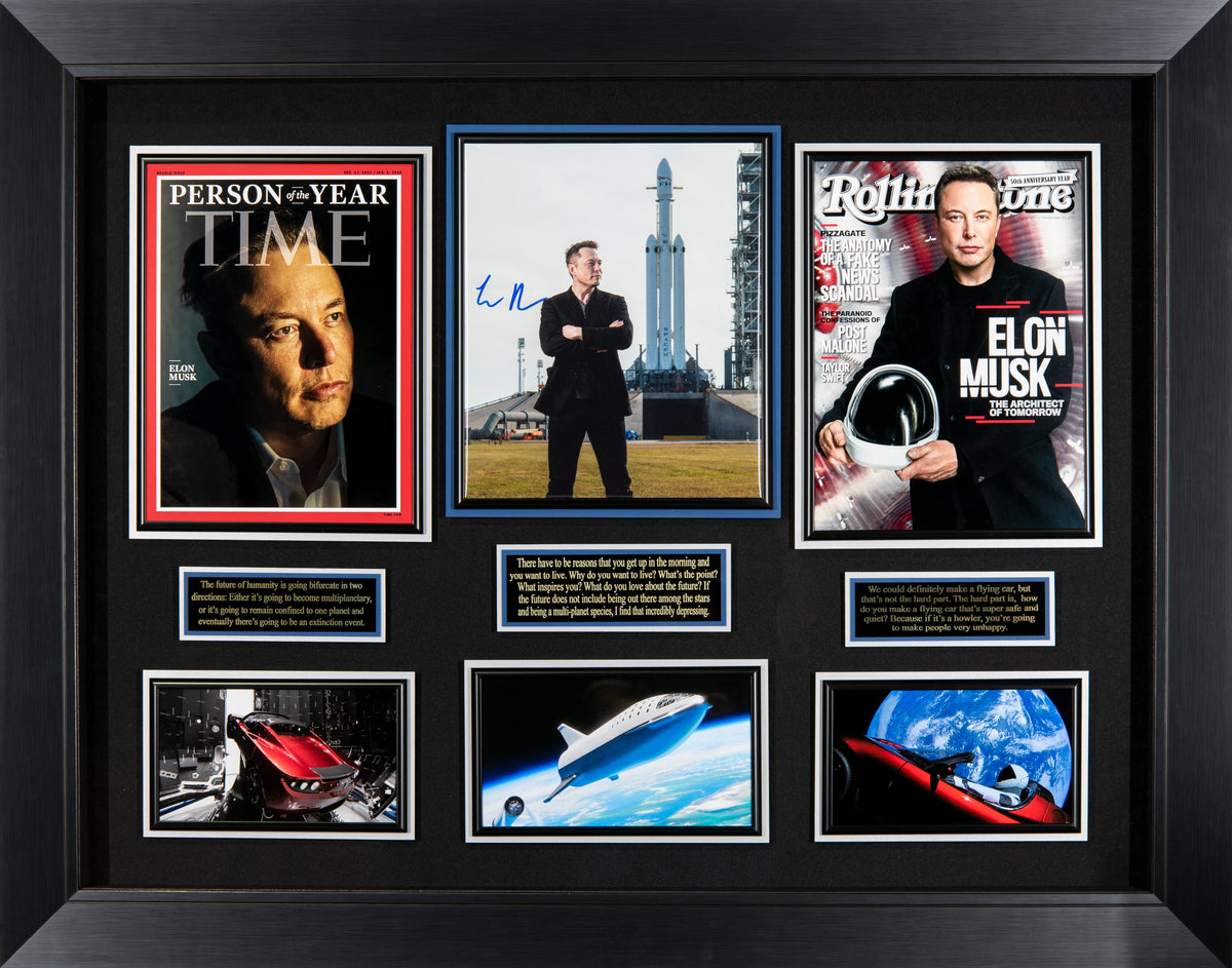 Elon Musk Framed Signed Display – Sevyn