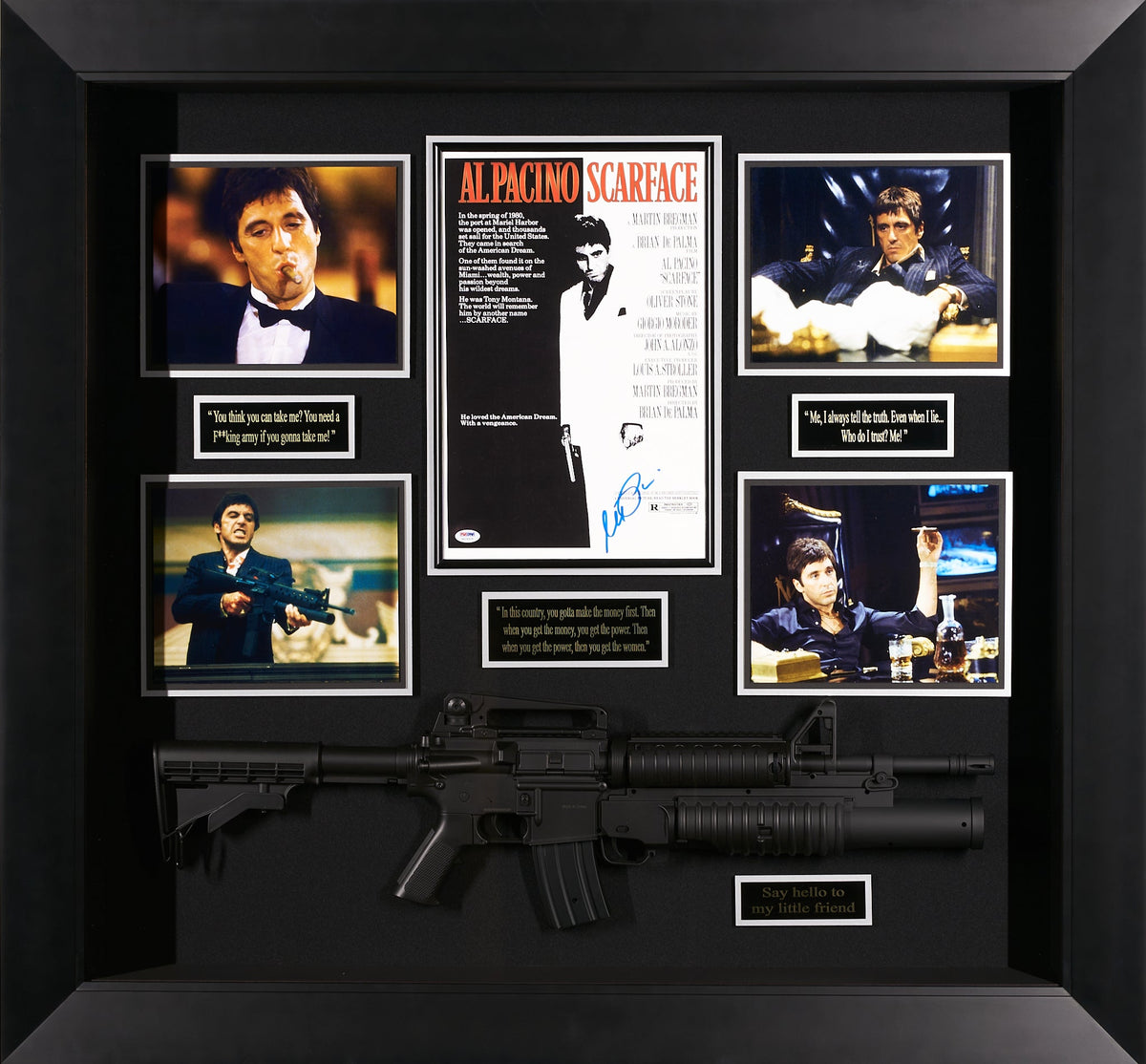 Al Pacino : Scarface with Authenticated Signature and Machine Gun – Sevyn